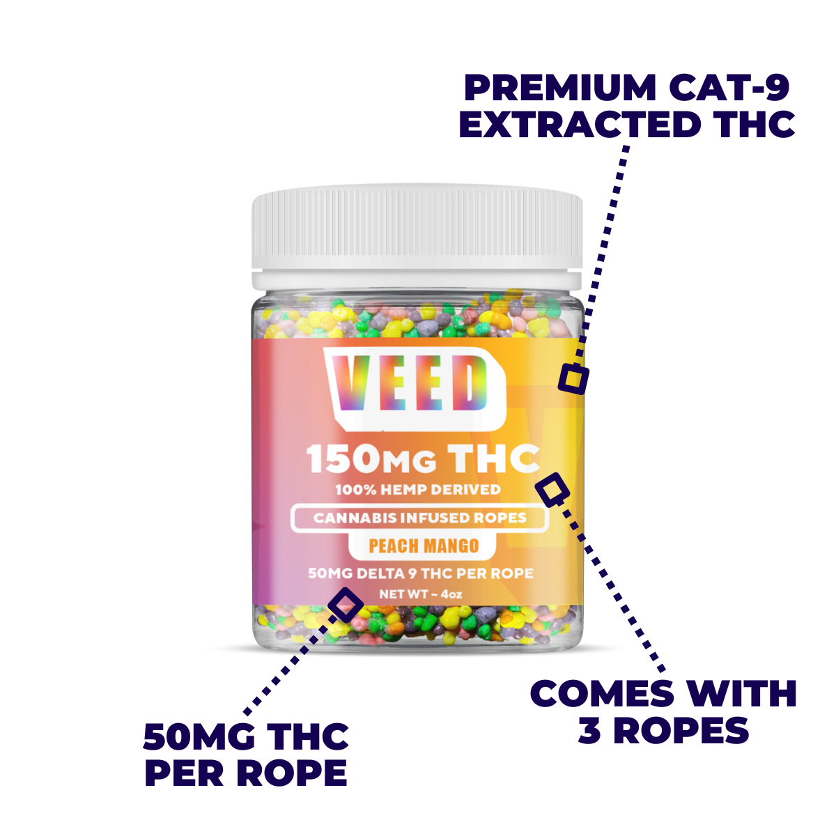 50mg THC Nerds Ropes – VEED Labs